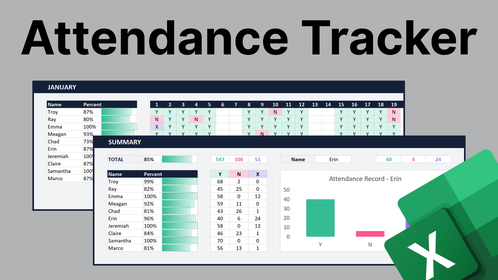 Excel Attendance Tracker – Spreadsheet Life