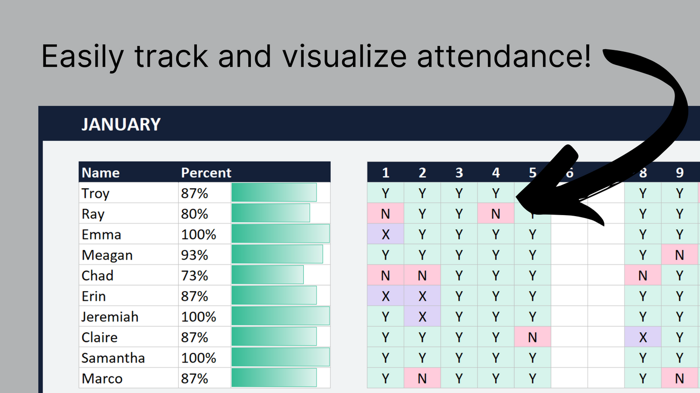 Excel Attendance Tracker – Spreadsheet Life