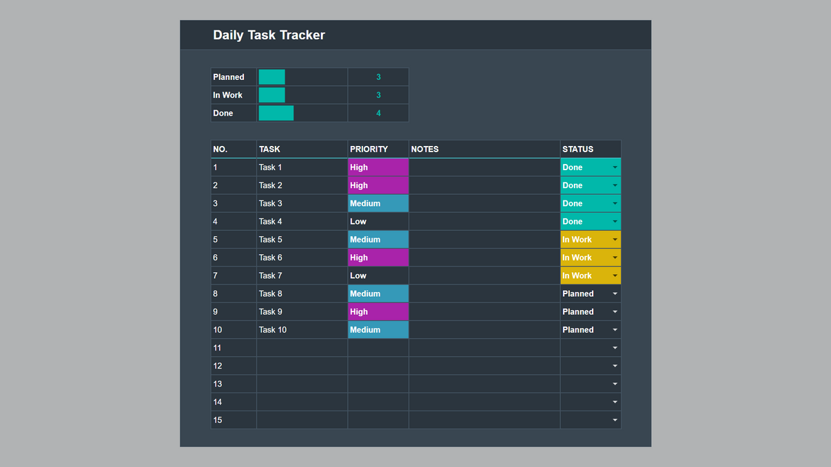 Google Sheets Daily Task Tracker – Spreadsheet Life