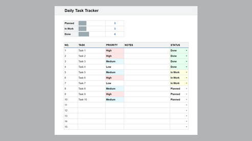 Google Sheets Daily Task Tracker – Spreadsheet Life