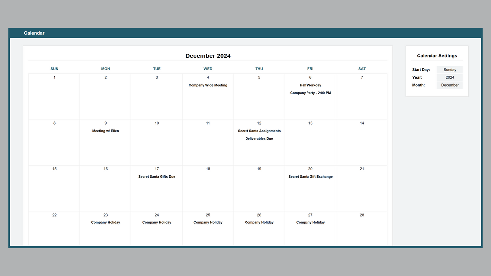 Google Sheets Event Calendar – Spreadsheet Life