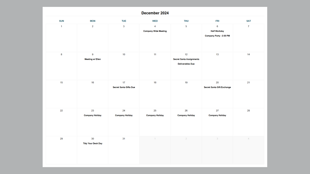 Google Sheets Event Calendar – Spreadsheet Life