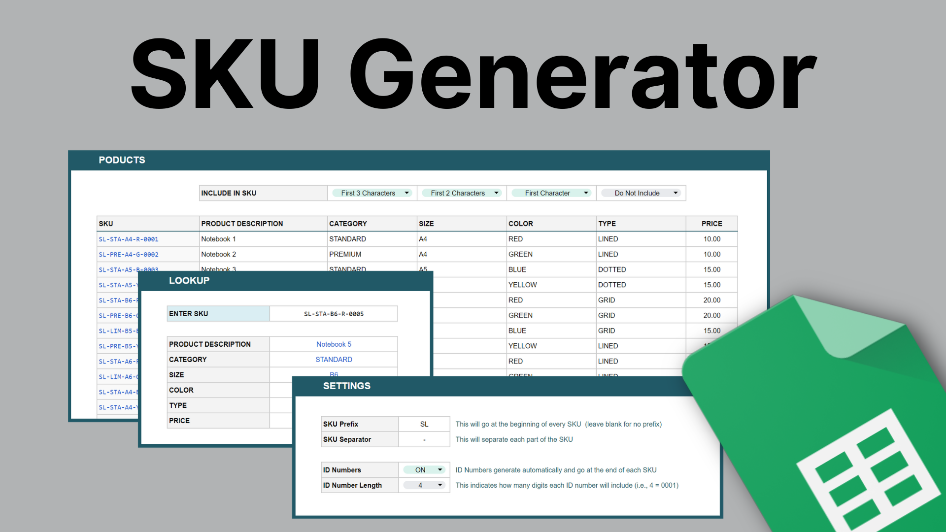 Google Sheets SKU Generator – Spreadsheet Life